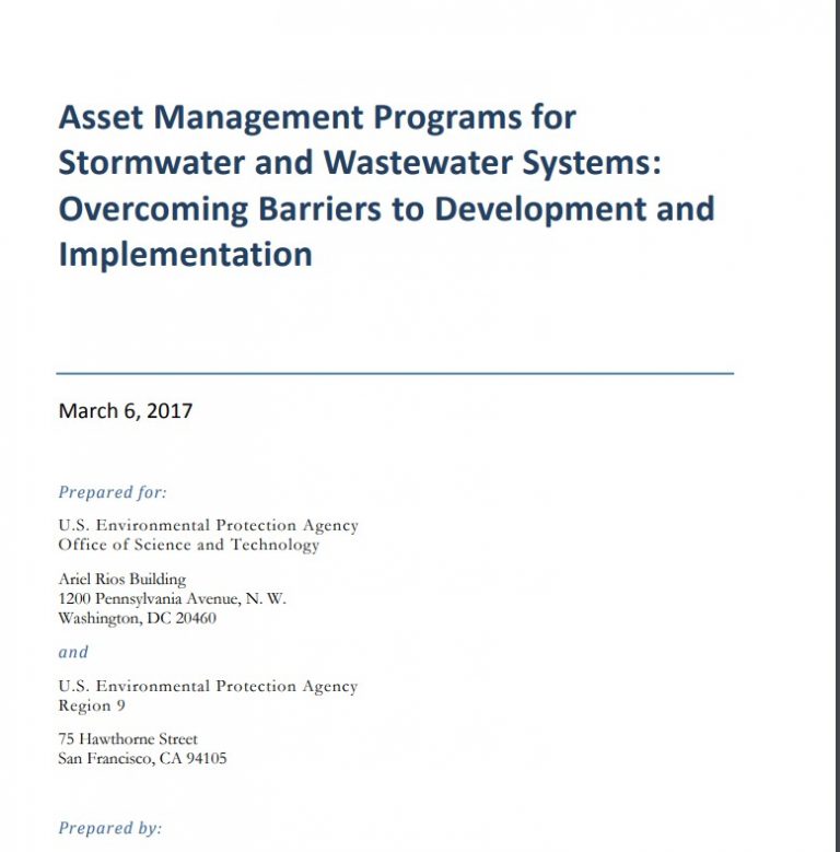 Asset Management Programs for Stormwater and Wastewater Systems ...