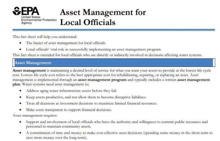 Asset Management for Local Officials - Southwest Environmental Finance ...