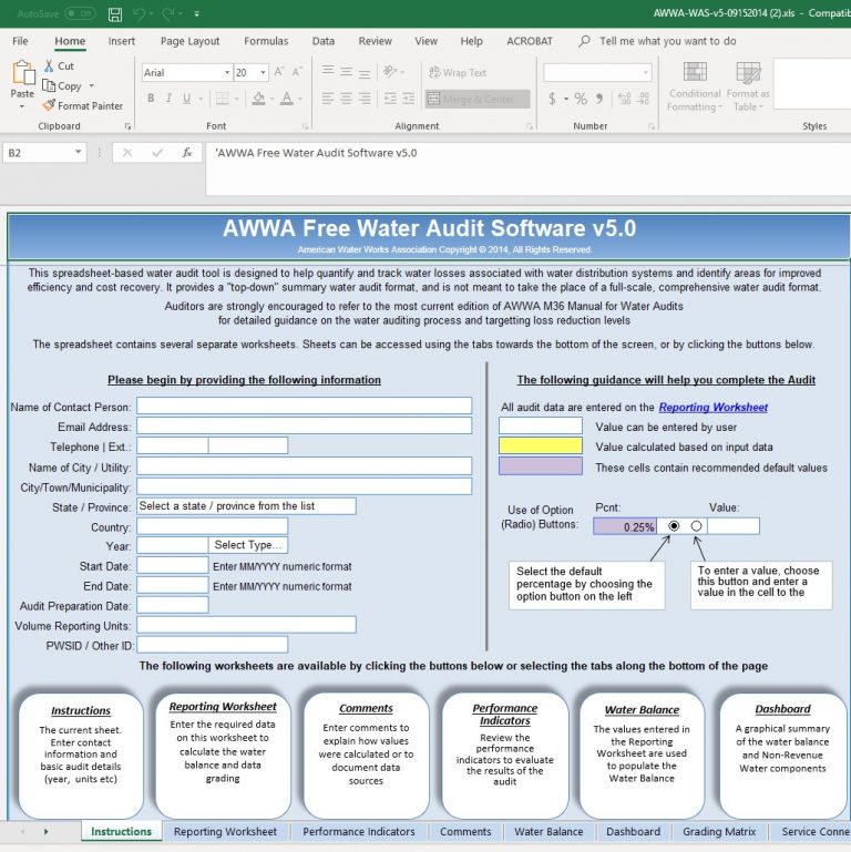 Water Audit Software - Southwest Environmental Finance Center