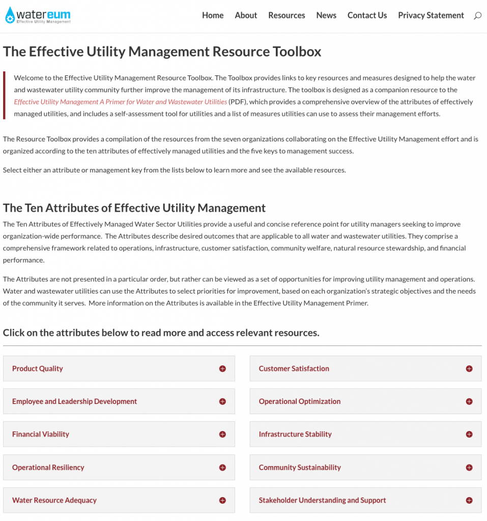 Effective Utility Management Resource Toolbox - Southwest Environmental ...