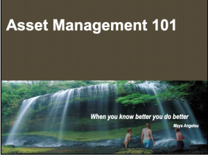 What is Asset Management? - Southwest Environmental Finance Center